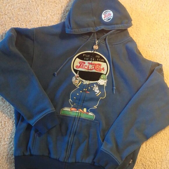 Pepsi Cola | Jackets & Coats | Vintage Pepsi Cola Hoodie Keystone Cop ...